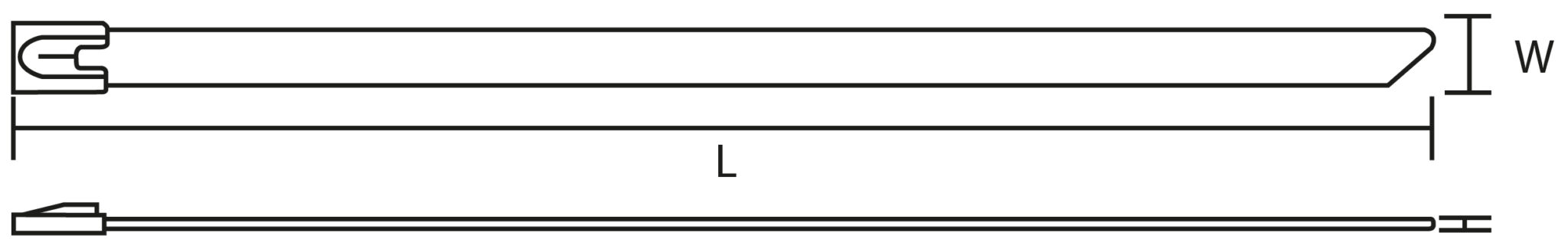 Cintillo 300mm X 4.8mm Metálico Acero Inox. - CINTILLO