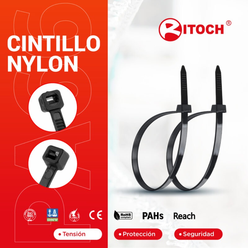 Precinto de Seguridad 250X4.8mm Negro - CINTILLO